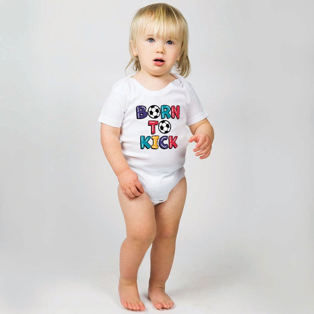 Soccer Baby & Infant One Piece | Born To Kick | Bodysuit Newborn ...