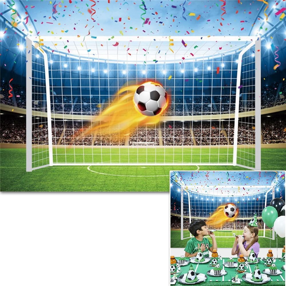 Soccer Backdrop Football Pitch Stadium Auditorium Sport Theme Happy ...