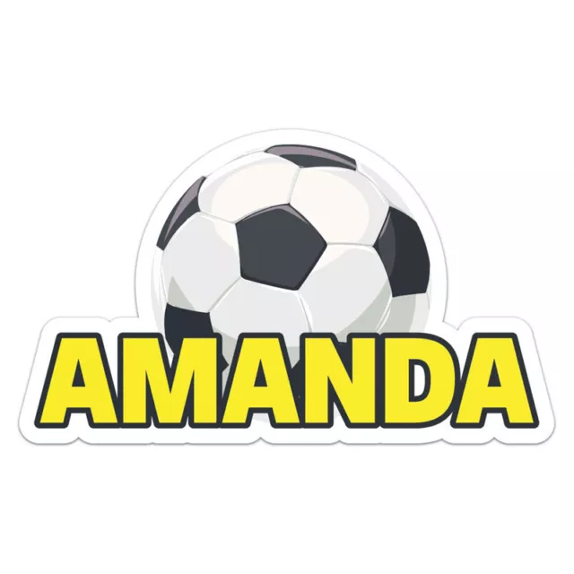 Soccer Ball Amanda Name Sticker Phone Decal Water Bottle Stickers Car ...