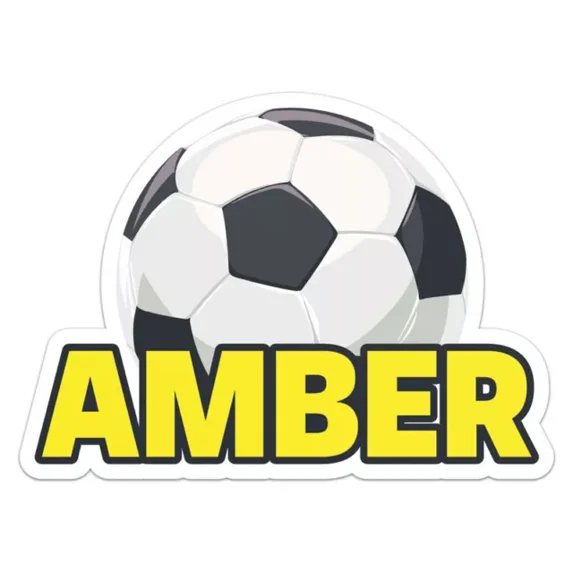 Soccer Ball Amber Name Sticker Phone Decal Water Bottle Stickers Car ...