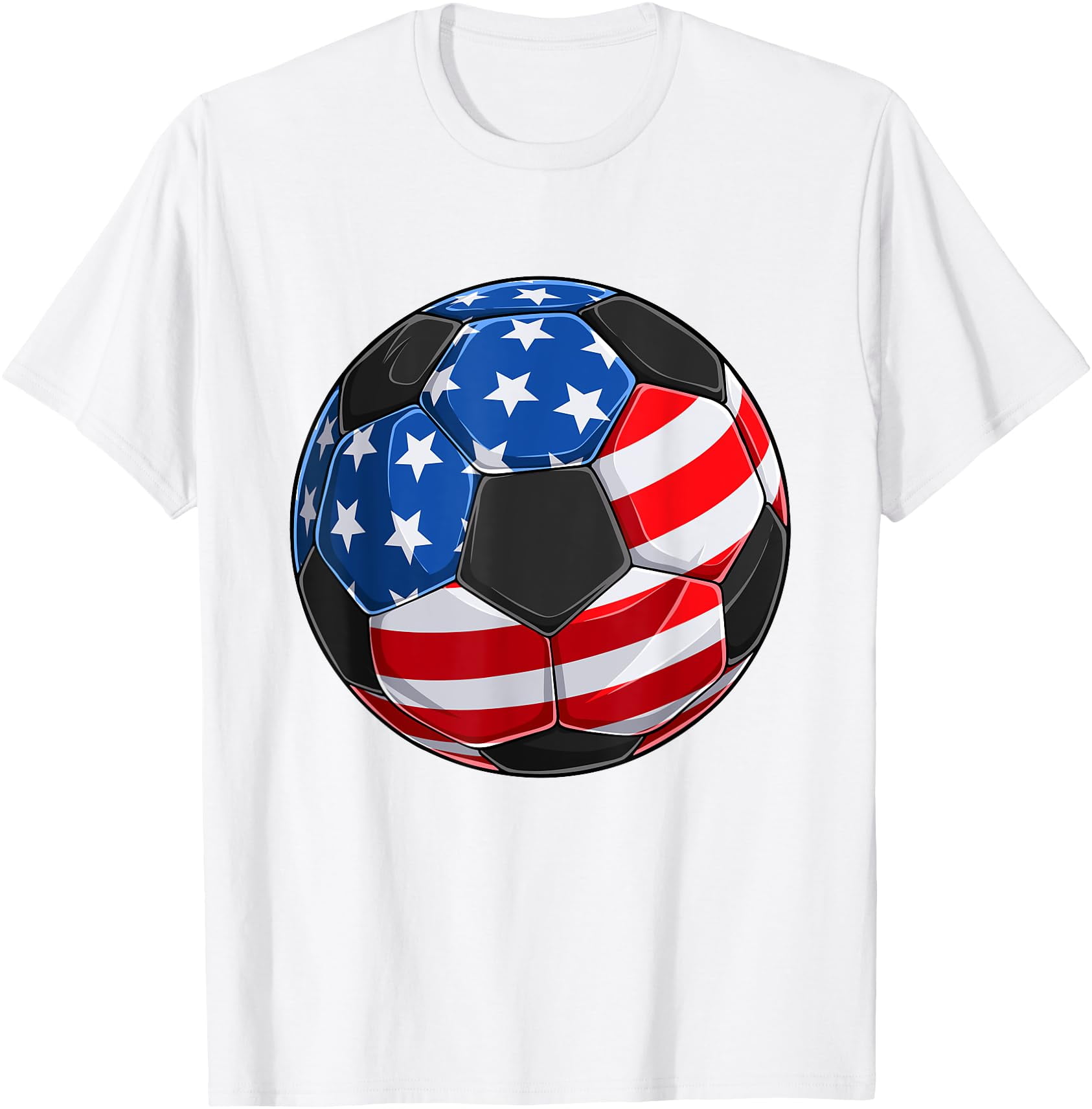 Soccer Ball American Flag 4th of July Boys American T-Shirt , White ...