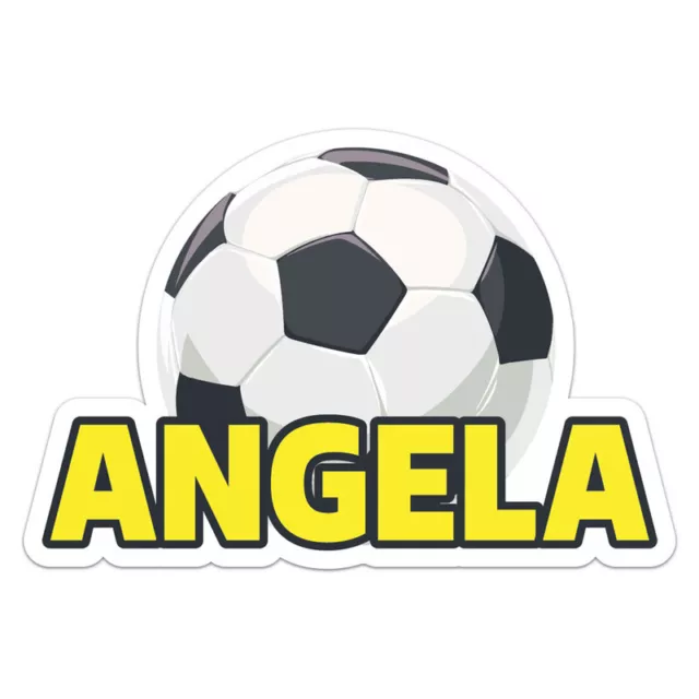 Soccer Ball Angela Name Sticker Phone Decal Water Bottle Stickers Car ...