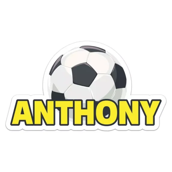 Soccer Ball Anthony Name Sticker Phone Decal Water Bottle Stickers Car ...