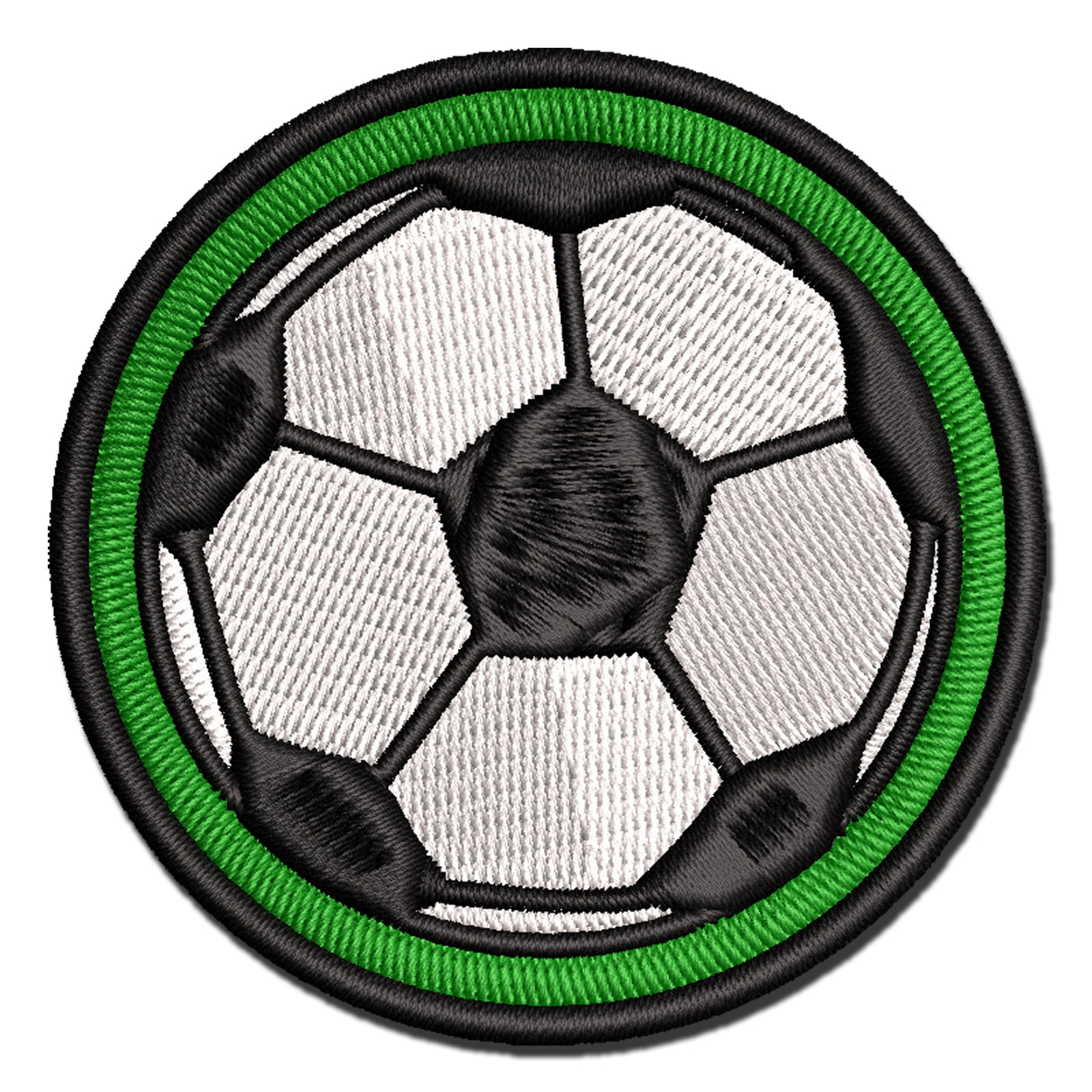 Soccer Ball Applique Multi-Color Embroidered Iron-On Patch - 2.0 Inch ...
