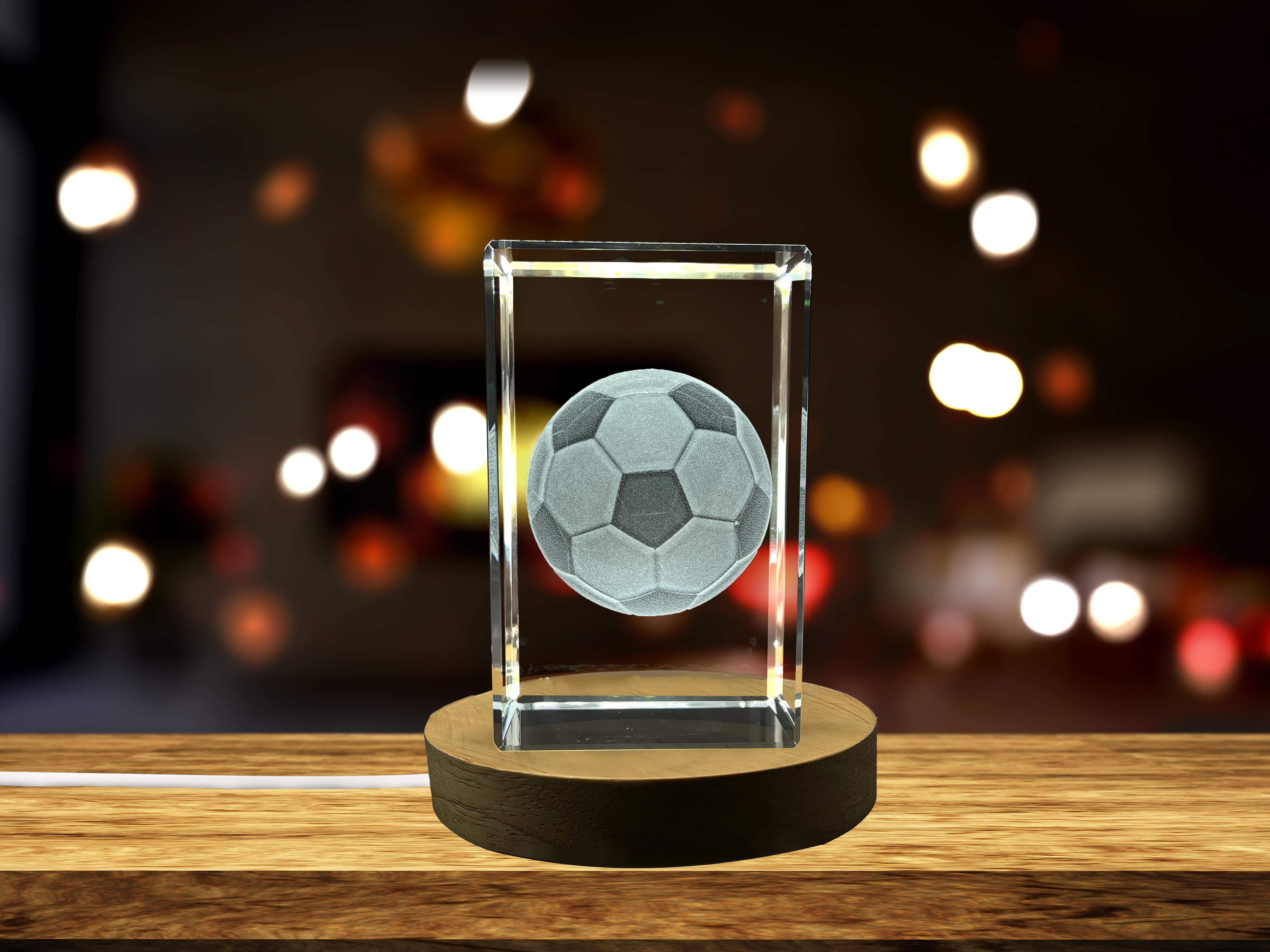 Soccer Ball Art | 3d Engraved Crystal Keepsake | Gift/Decor ...