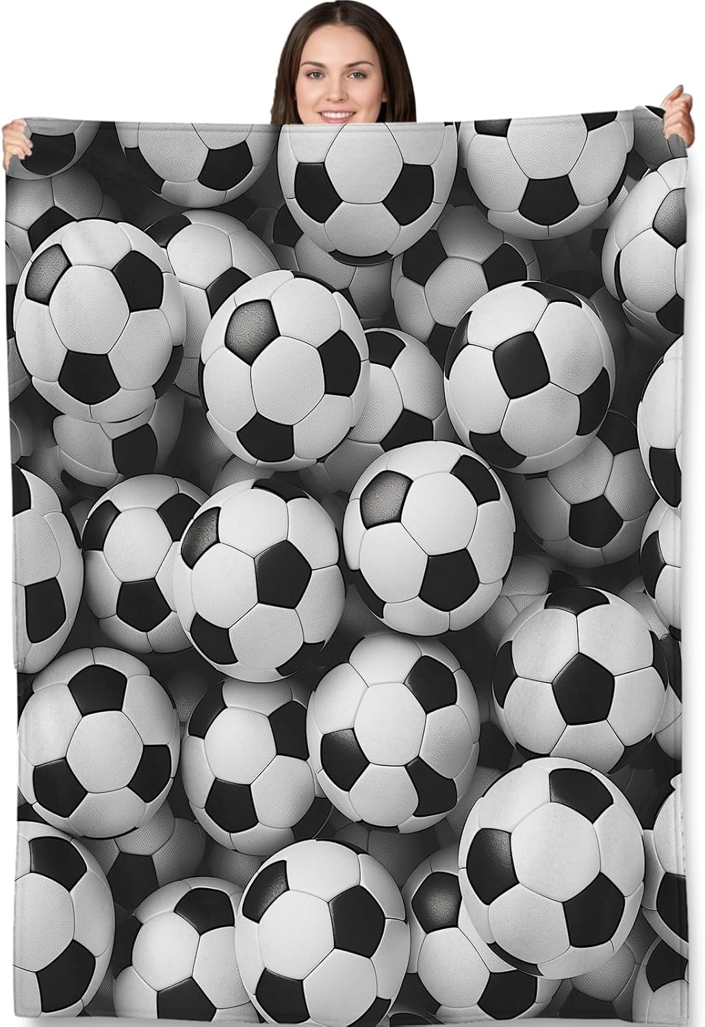 Soccer Ball Blanket - Soft Cozy Fleece Throw Blanket, 40"x50 ...