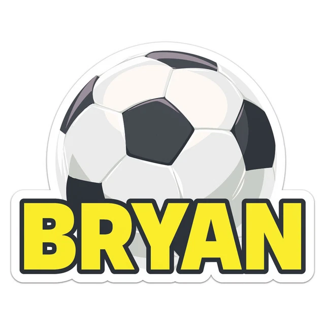 Soccer Ball Bryan Name Sticker Phone Decal Water Bottle Stickers Car ...