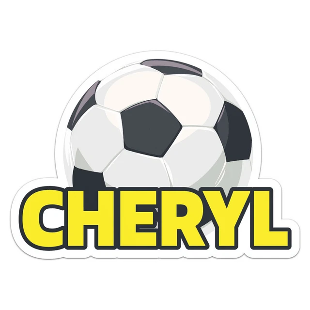 Soccer Ball Cheryl Name Sticker Phone Decal Water Bottle Stickers Car ...