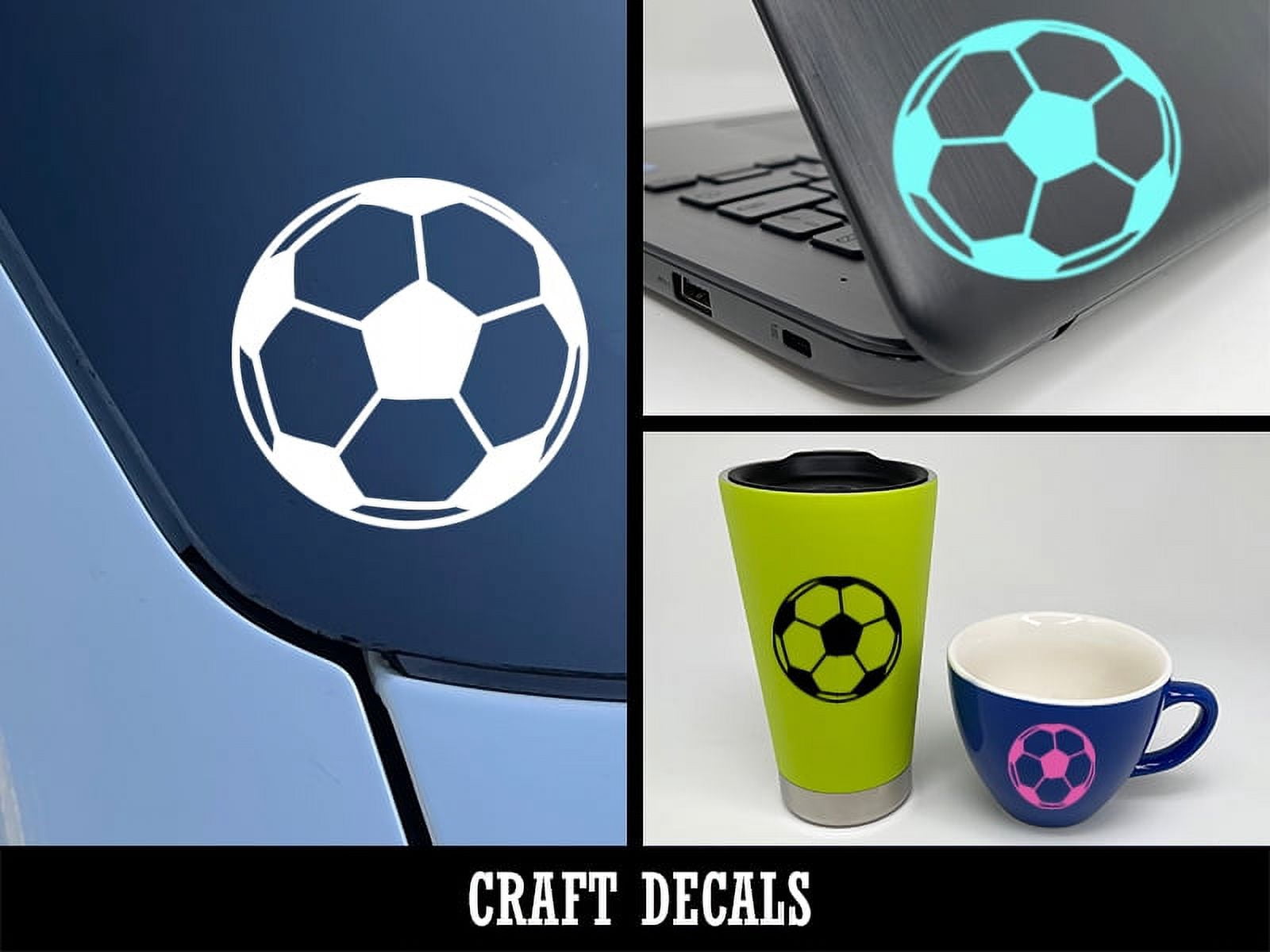 Soccer Ball Craft Vinyl Indoor Outdoor Decal Sticker - Turquoise - 3 ...