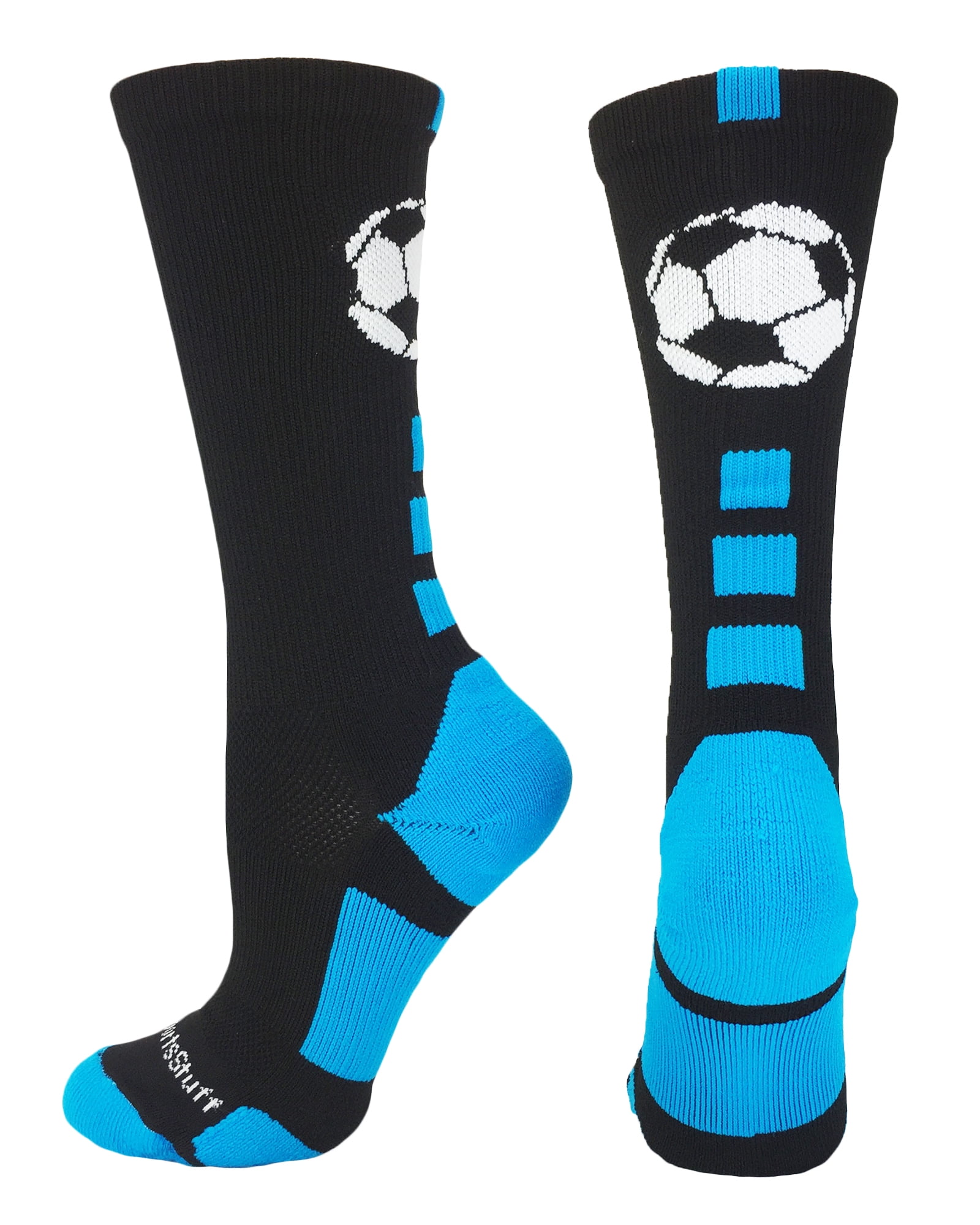 Soccer Ball Crew Socks (Black/Electric Blue, Small) - Walmart.com