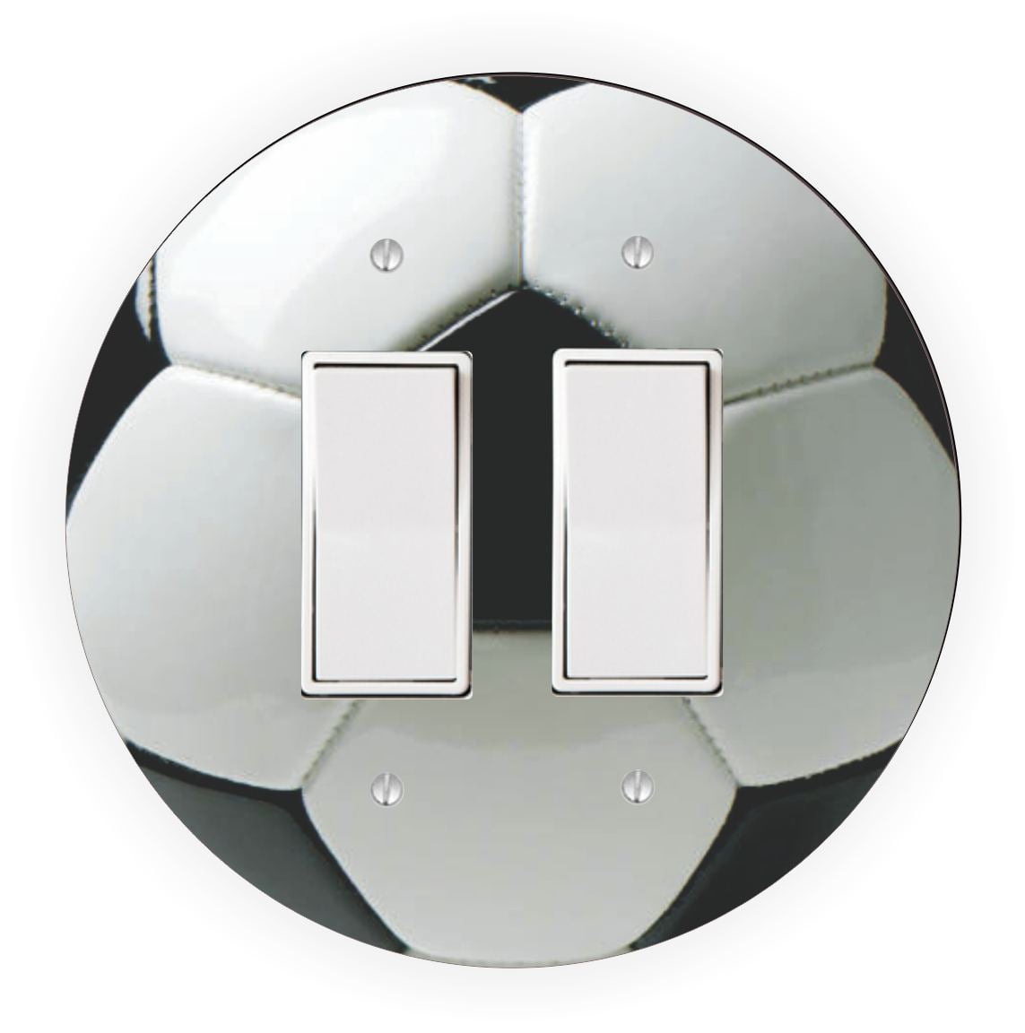 Soccer Ball Design - Round Light Switch Plate Cover - Double Rocker ...