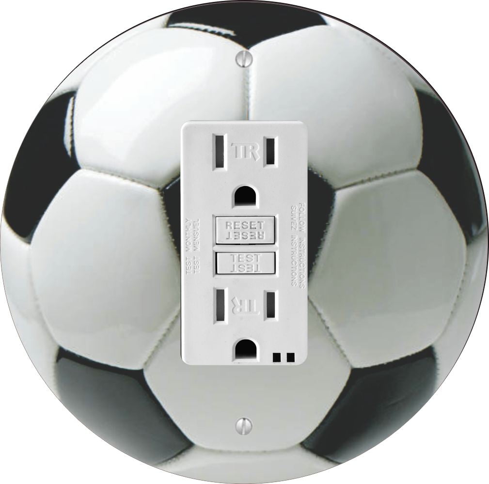 Soccer Ball Design - Round Light Switch Plate Cover - GFI - Walmart.com