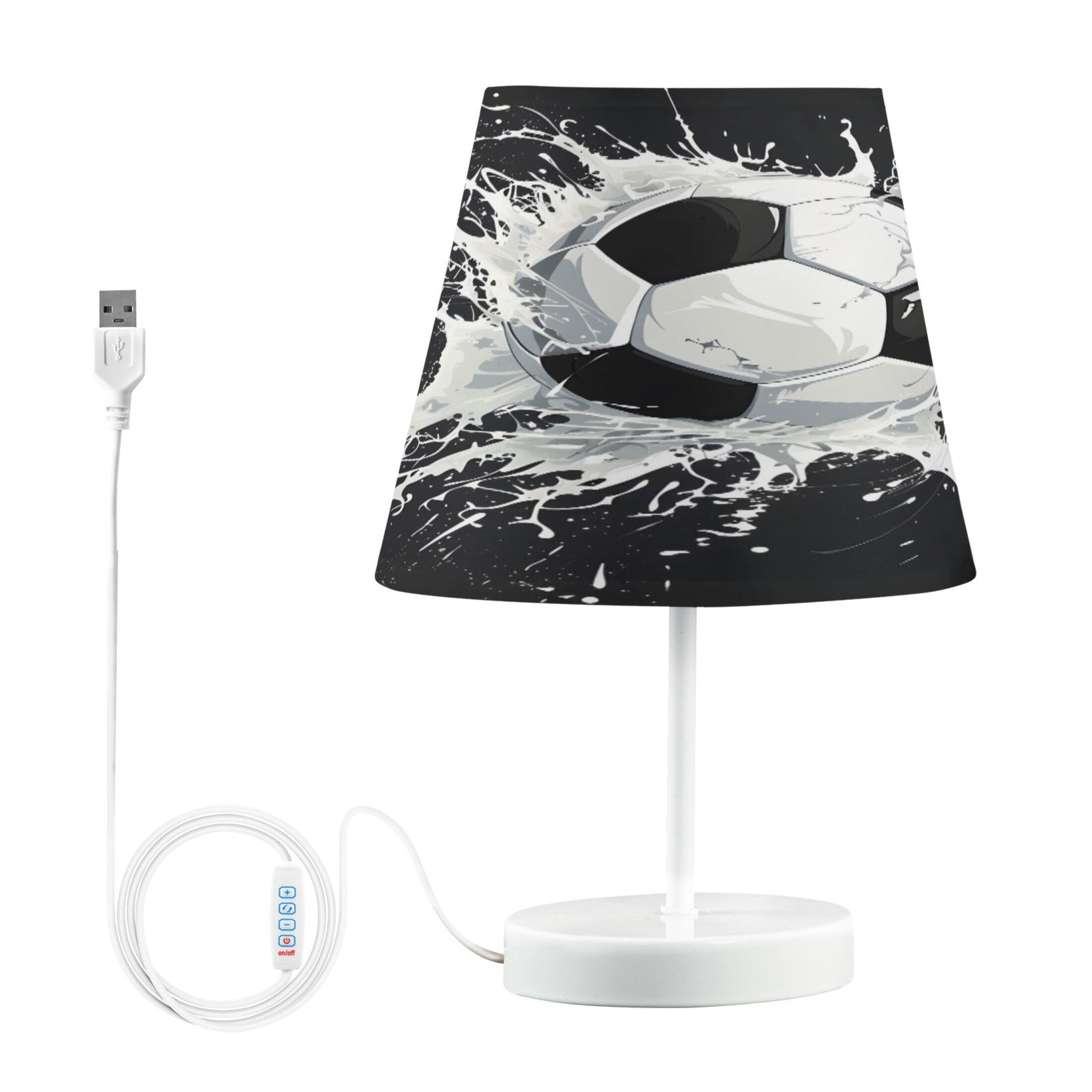 Soccer Ball Desk Lamp LED Table Nightstand Lamps with 3 Color ...