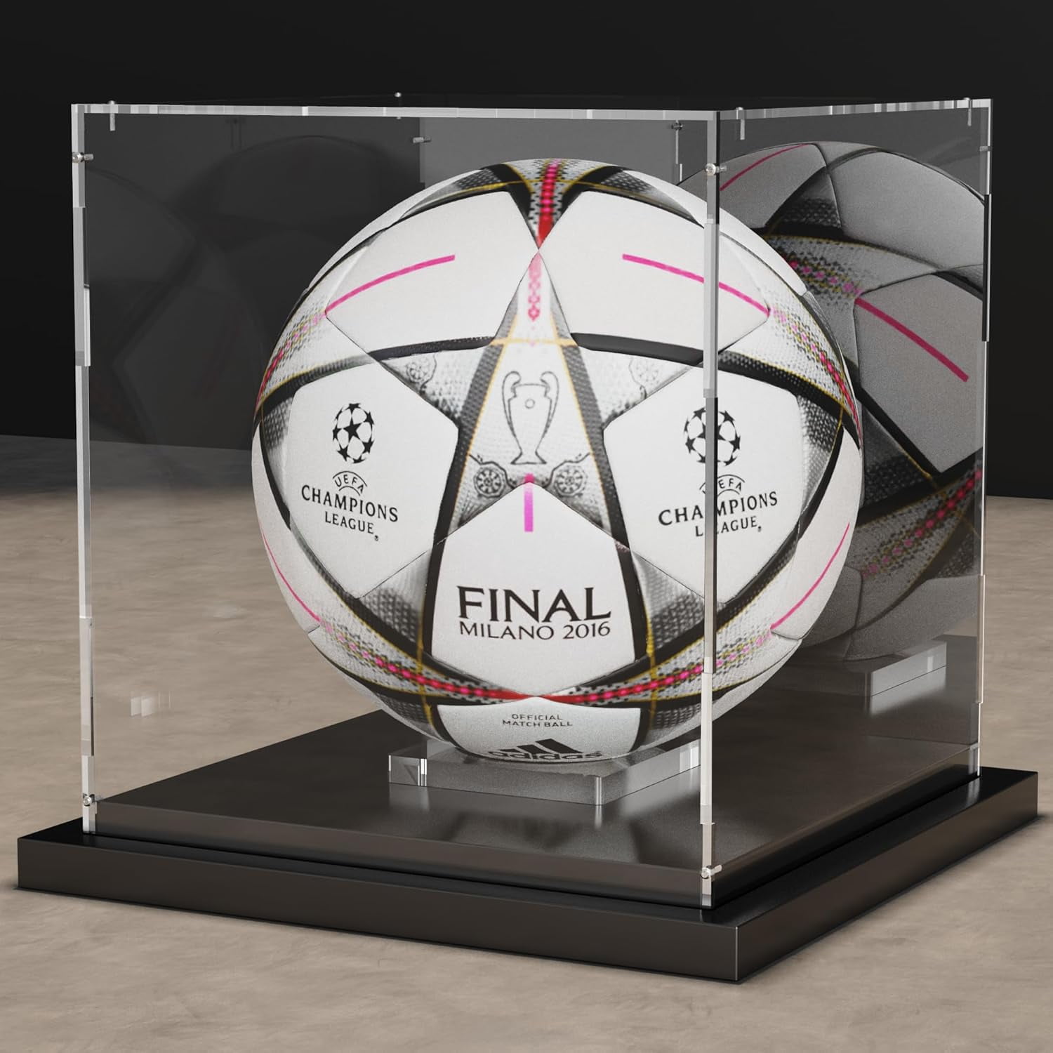 Soccer Ball Display Case Clear Acrylic Display Case Box with Mirror ...