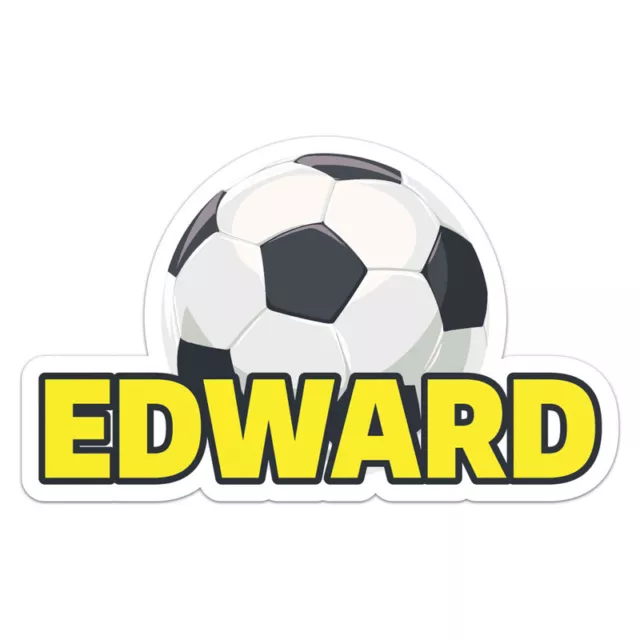 Soccer Ball Edward Name Sticker Phone Decal Water Bottle Stickers Car ...