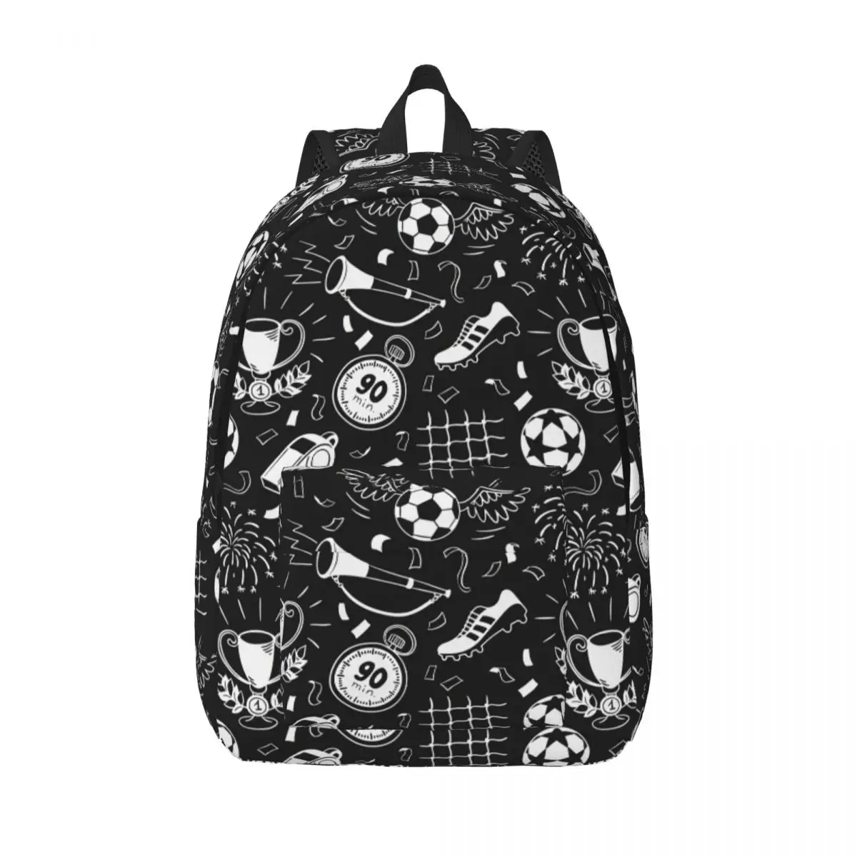 Soccer Ball Flames Laptop Backpack Women Men Casual Bookbag for College ...