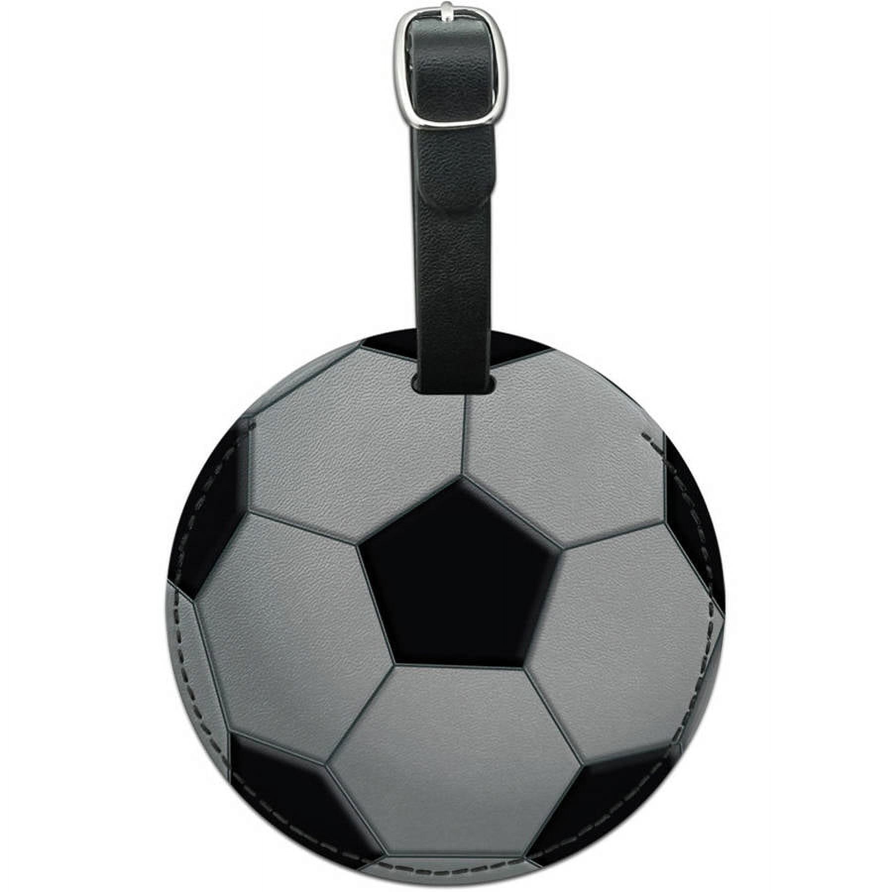 Soccer Ball Football Round Leather Luggage ID Tag Suitcase Carry-On ...