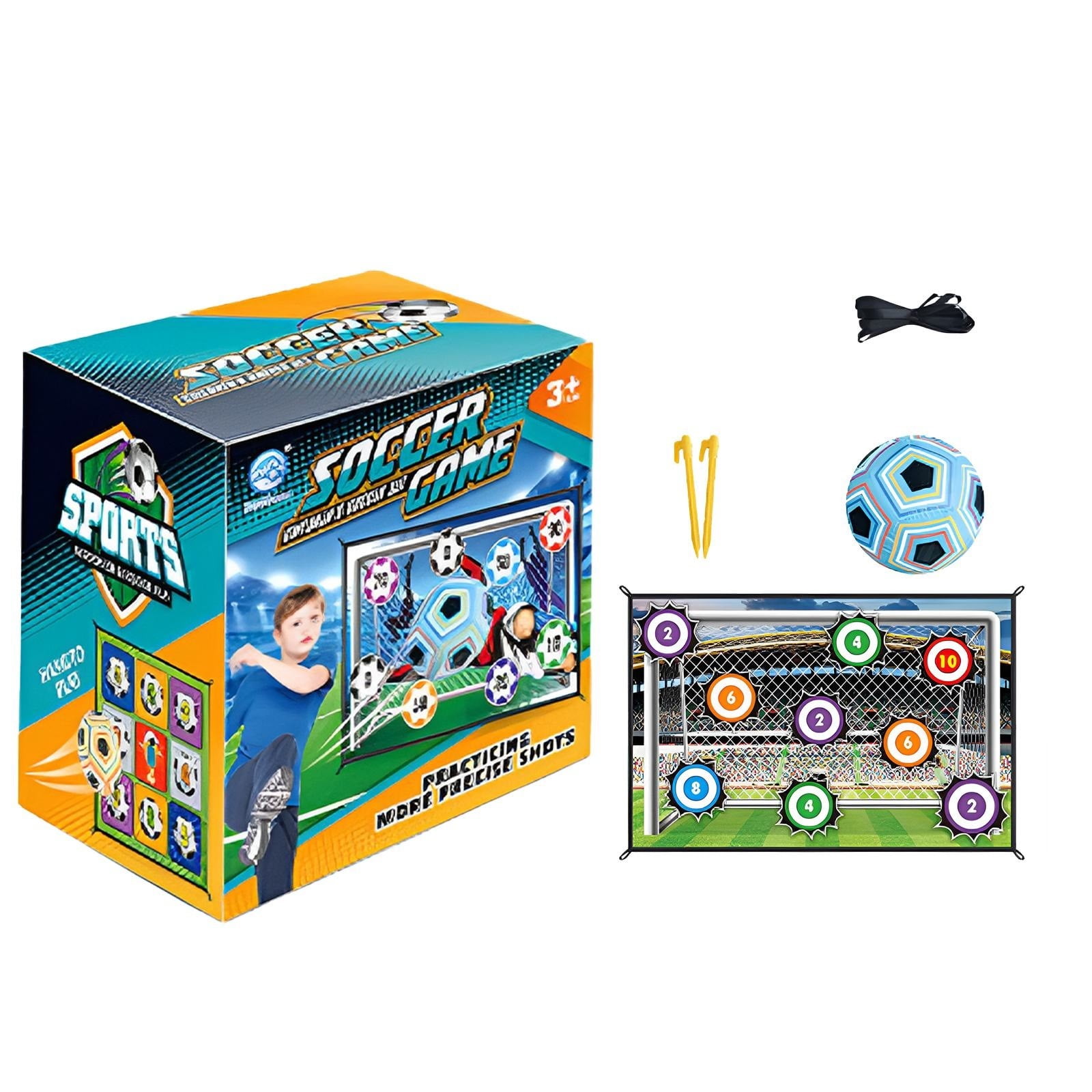 Soccer Ball Game Set for Kids: Indoor Outdoor Backyard Toss Soccer Goal ...