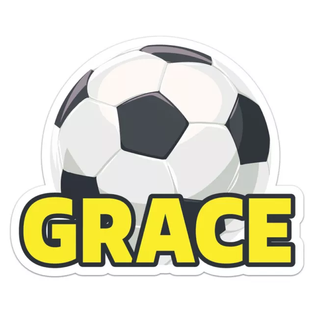 Soccer Ball Grace Name Sticker Phone Decal Water Bottle Stickers Car ...