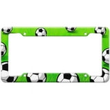Soccer Ball Grassy Field Pattern License Plate Frame - Walmart.com