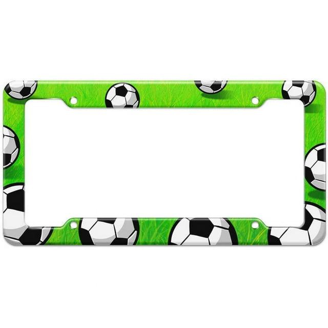 Soccer Ball Grassy Field Pattern License Plate Frame - Walmart.com