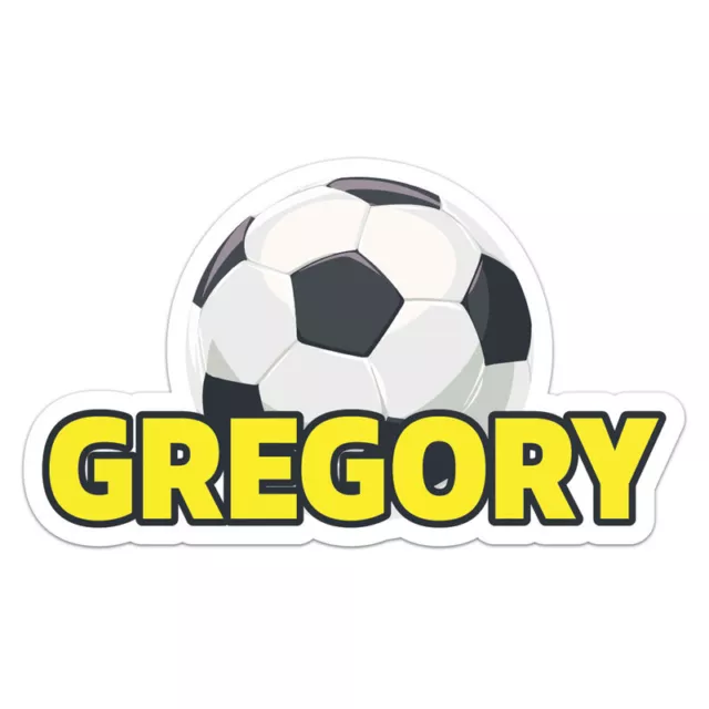 Soccer Ball Gregory Name Sticker Phone Decal Water Bottle Stickers Car ...