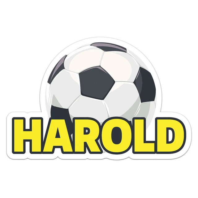 Soccer Ball Harold Name Sticker Phone Decal Water Bottle Stickers Car ...