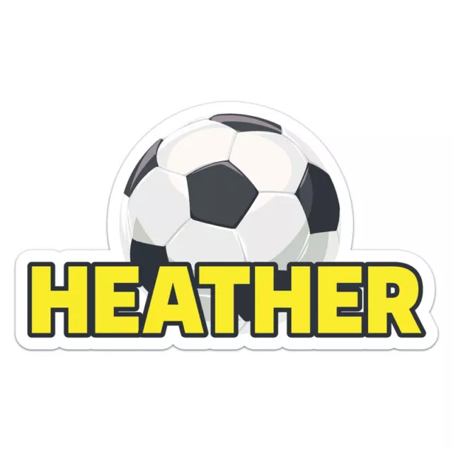 Soccer Ball Heather Name Sticker Phone Decal Water Bottle Stickers Car ...