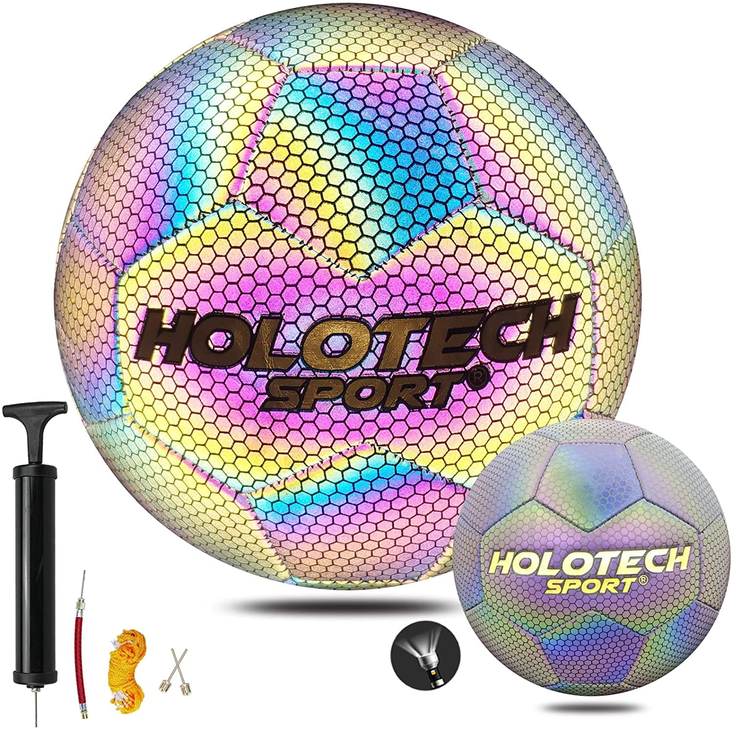 Mila Chic Holographic Soccer Ball, Size 4 & 5, Indoor-Outdoor Training ...