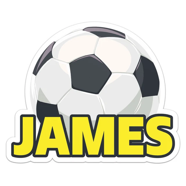 Soccer Ball James Name Sticker Phone Decal Water Bottle Stickers Car ...