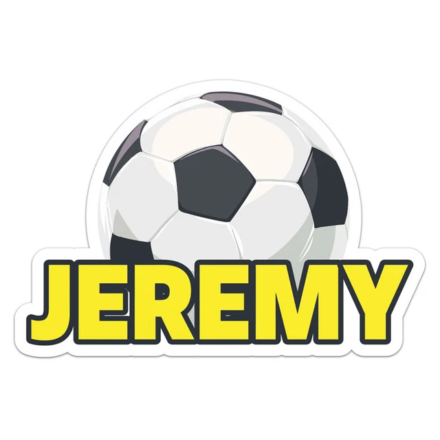 Soccer Ball Jeremy Name Sticker Phone Decal Water Bottle Stickers Car ...