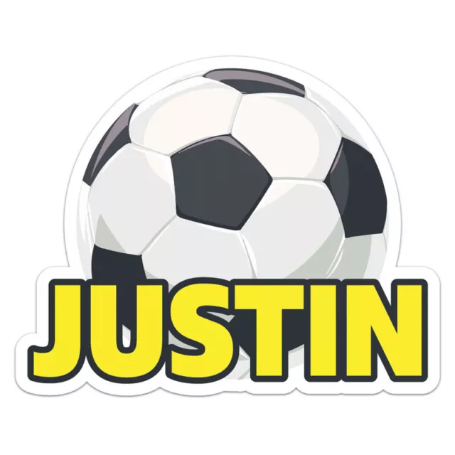 Soccer Ball Justin Name Sticker Phone Decal Water Bottle Stickers Car ...