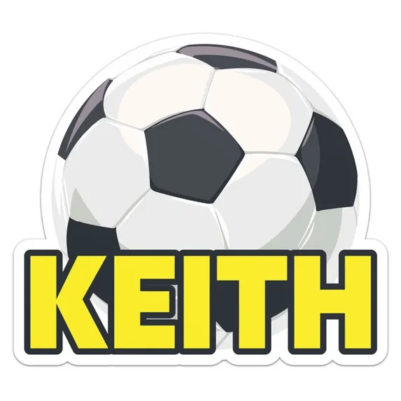 Soccer Ball Keith Name Sticker Phone Decal Water Bottle Stickers Car ...