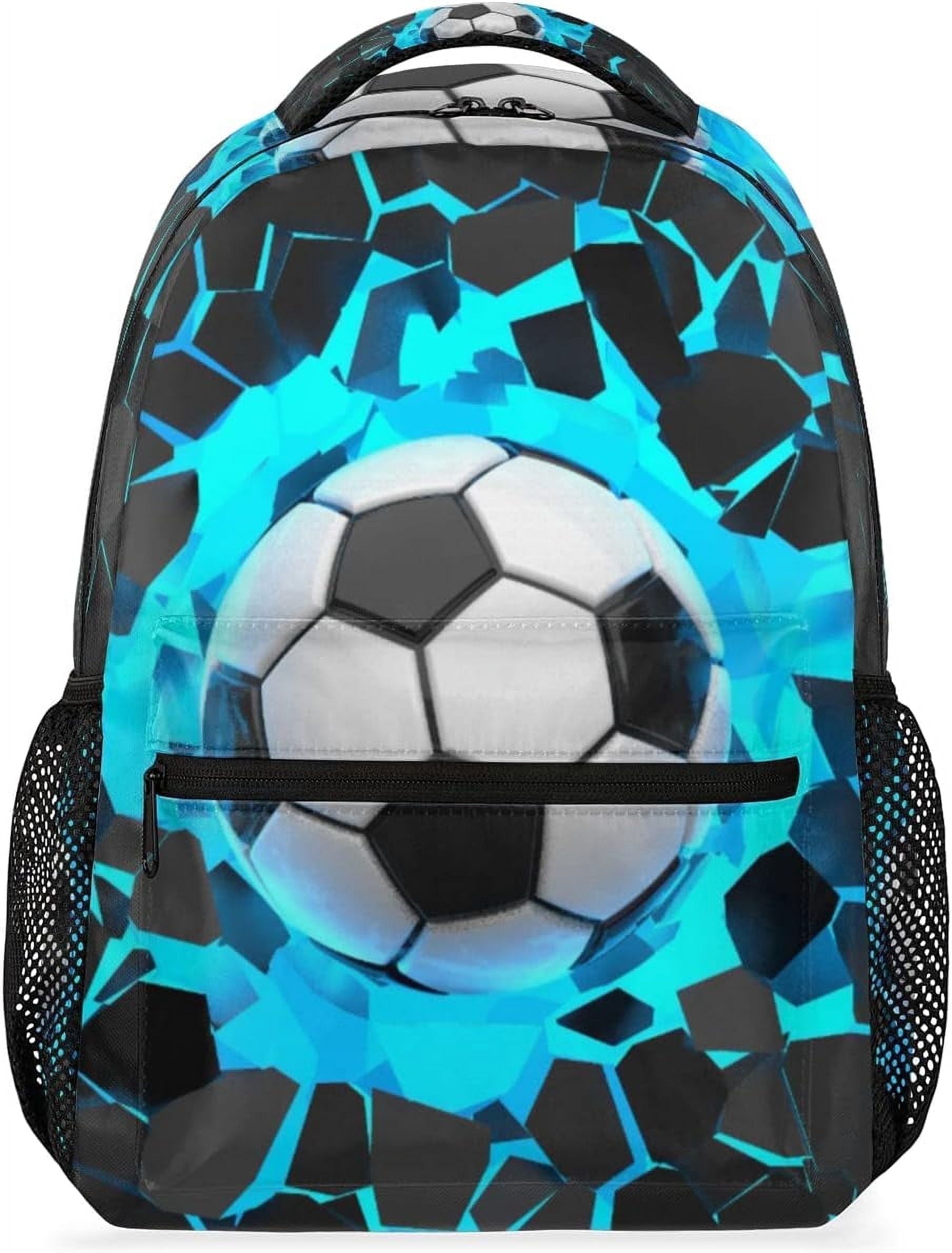Soccer Ball Kids School Backpack for Boys Girls,Football Lighting Wall ...