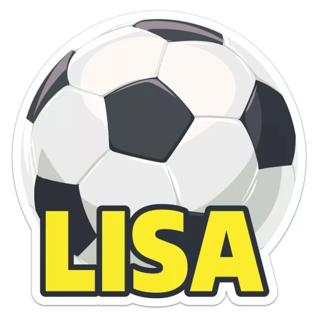 Soccer Ball Lisa Name Sticker Phone Decal Water Bottle Stickers Car ...