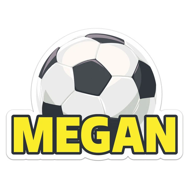 Soccer Ball Megan Name Sticker Phone Decal Water Bottle Stickers Car ...