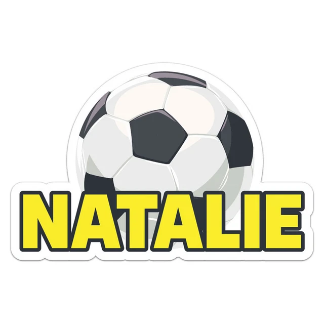 Soccer Ball Natalie Name Sticker Phone Decal Water Bottle Stickers Car ...