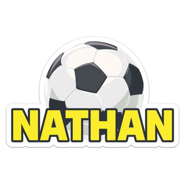 Soccer Ball Nathan Name Sticker Phone Decal Water Bottle Stickers Car ...