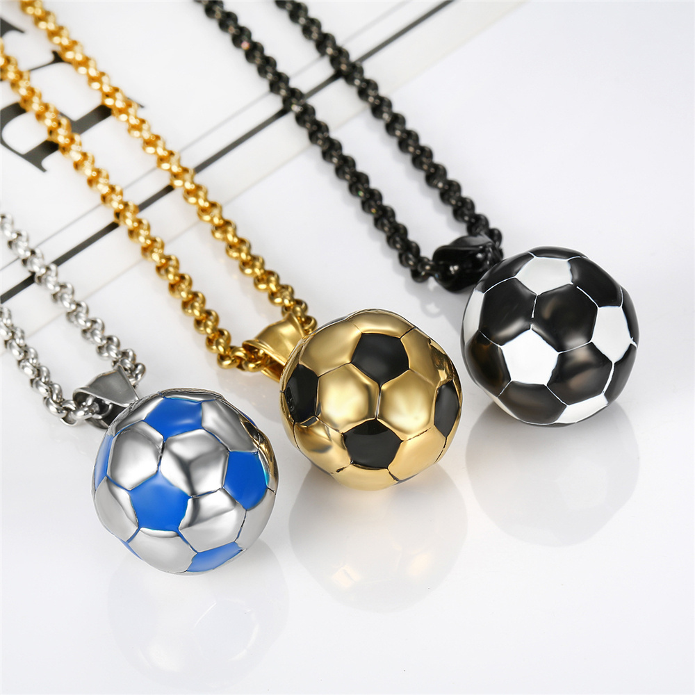 Soccer Ball Necklace 14K Yellow Gold I Love Football Pendant Necklaces ...