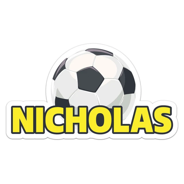 Soccer Ball Nicholas Name Sticker Phone Decal Water Bottle Stickers Car ...