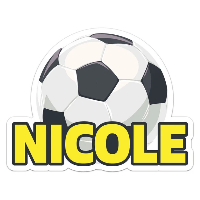 Soccer Ball Nicole Name Sticker Phone Decal Water Bottle Stickers Car ...