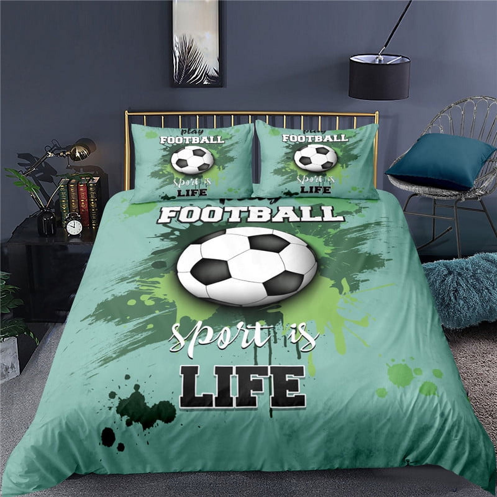Soccer Ball Pattern Bed Decor Bedclothes Football 3D Digital Printing ...