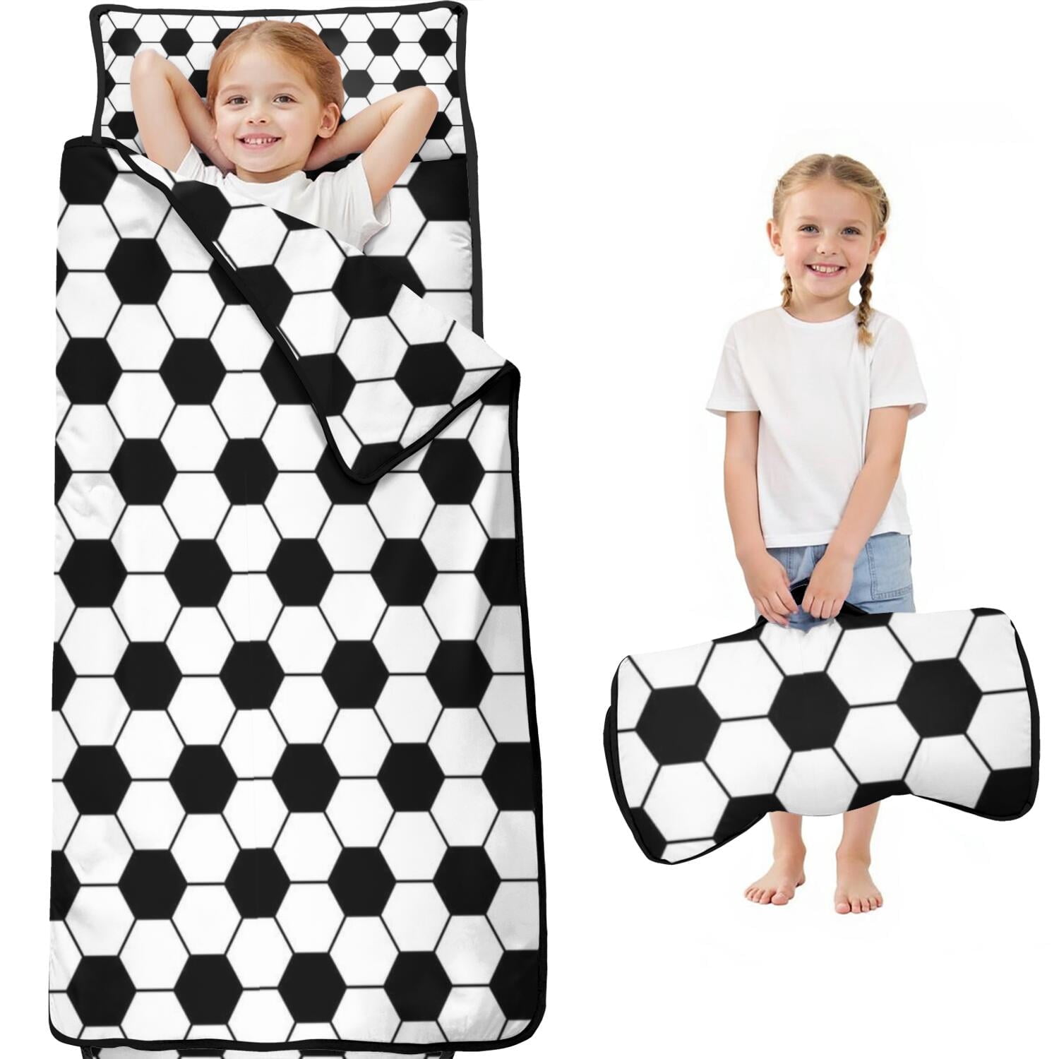 Soccer Ball Pattern Toddler Nap Mats for Kids Preschool,Sleeping Mat ...