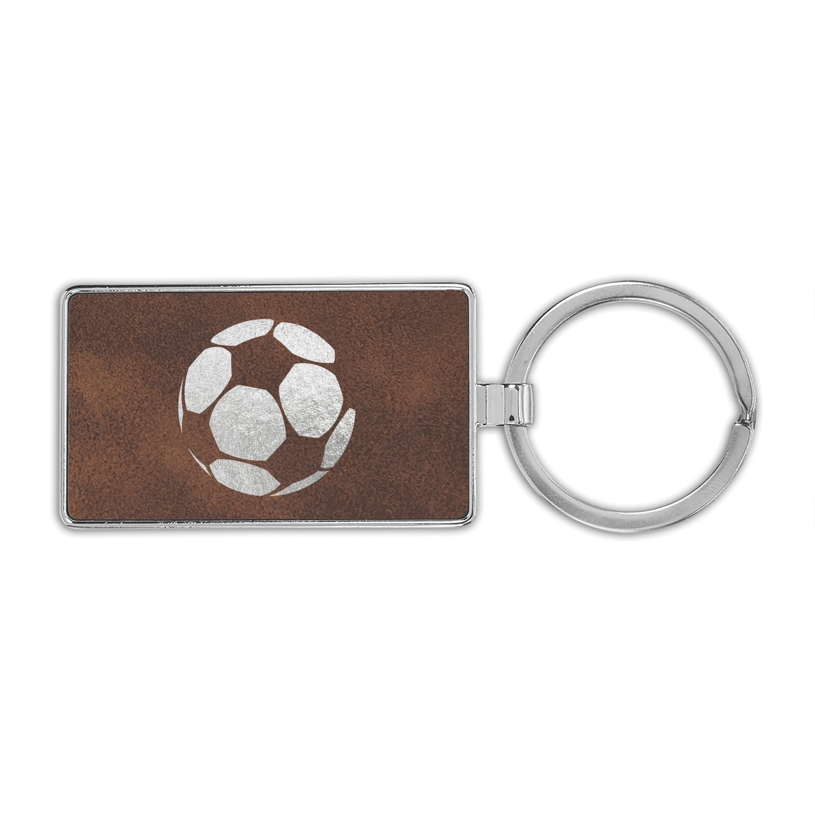 Soccer Ball Premium Leatherette Keychain european football - Rustic ...
