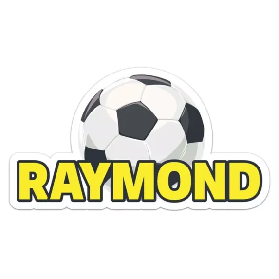 Soccer Ball Raymond Name Sticker Phone Decal Water Bottle Stickers Car ...