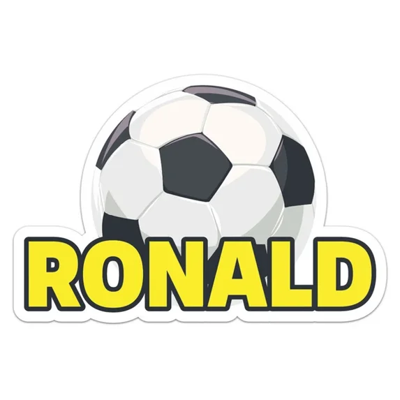 Soccer Ball Ronald Name Sticker Phone Decal Water Bottle Stickers Car ...