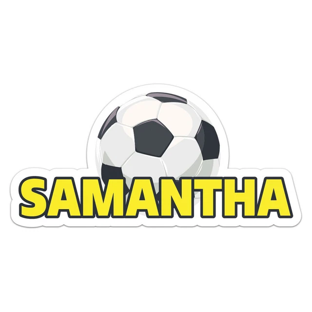 Soccer Ball Samantha Name Sticker Phone Decal Water Bottle Stickers Car ...