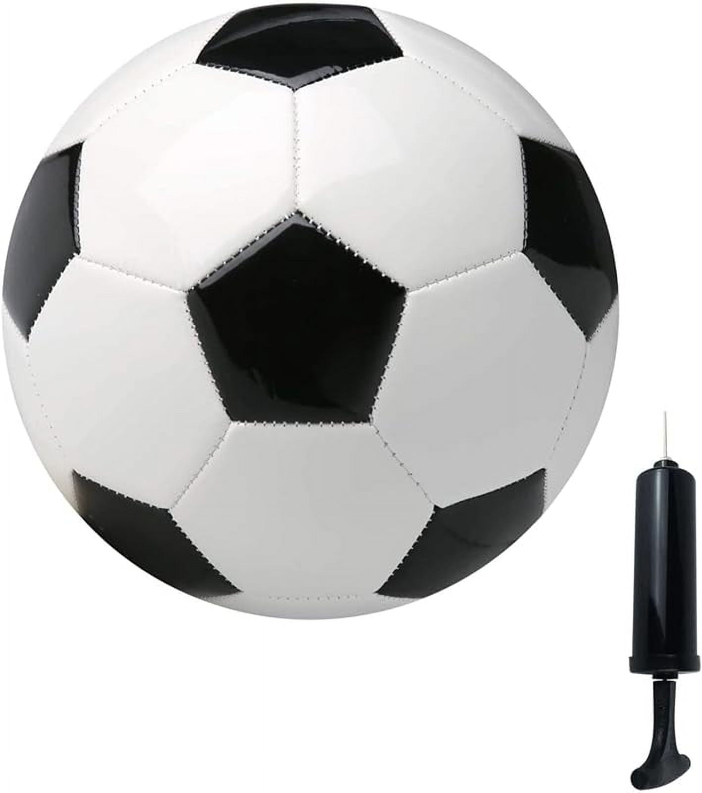 Soccer Ball Size 3,4,5 with Pump Needle Classic White Black Thicker PU ...