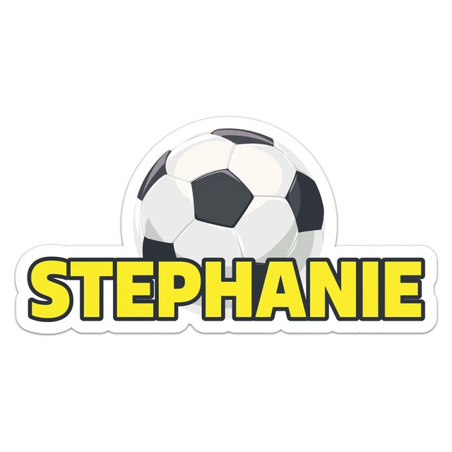 Soccer Ball Stephanie Name Sticker Phone Decal Water Bottle Stickers ...
