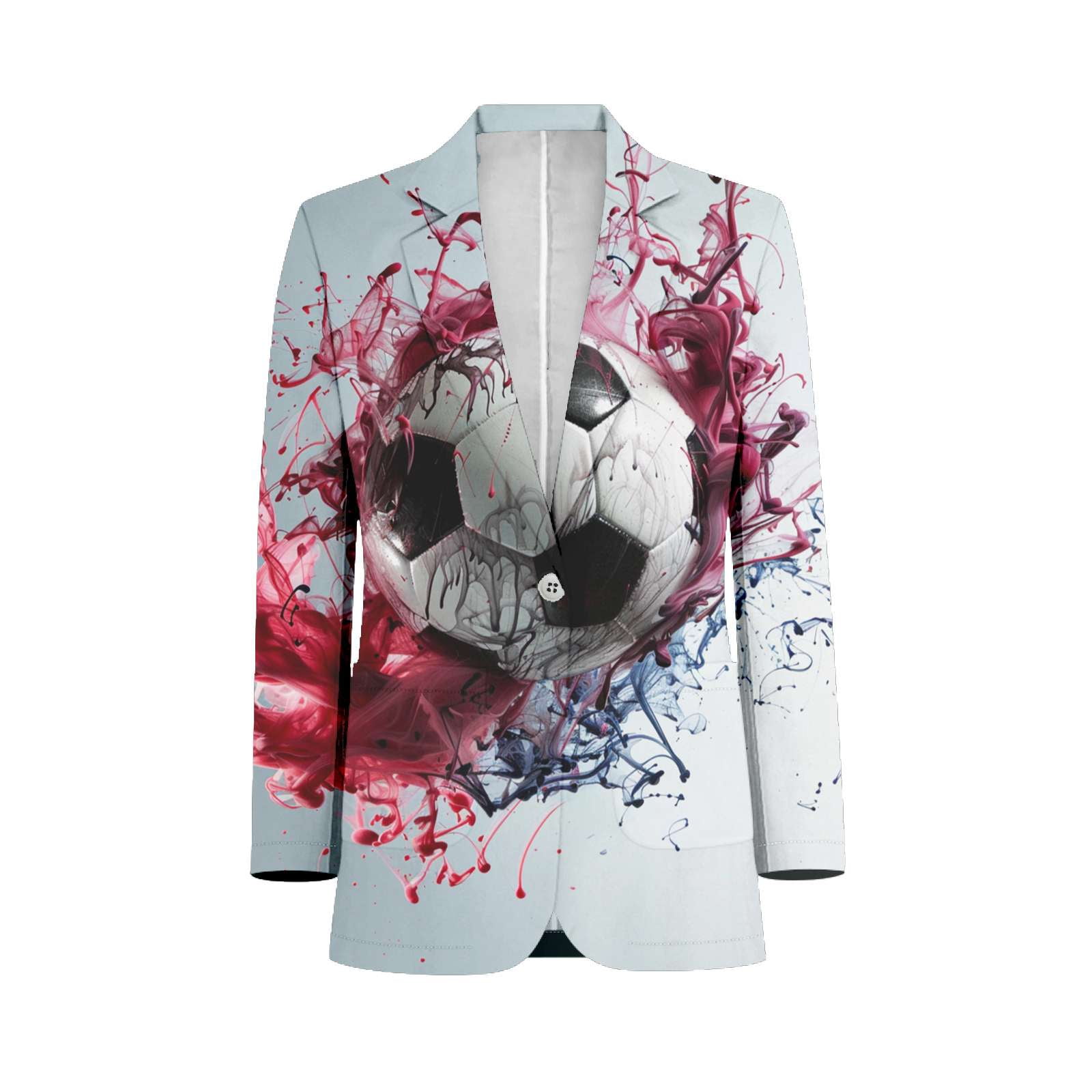 Soccer Ball Watercolor Customized Men's Suits full man Shawl Collar ...